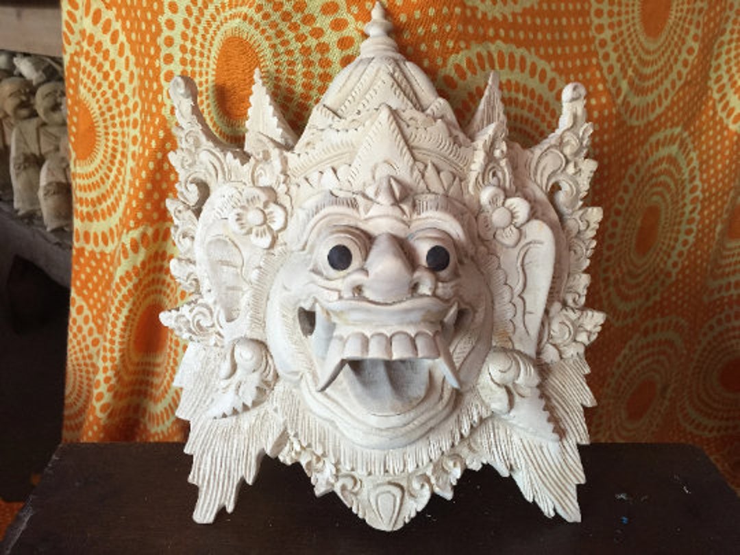 Balinese Handmade Wooden White Barong Statue 20 Cm Wood Carving ...