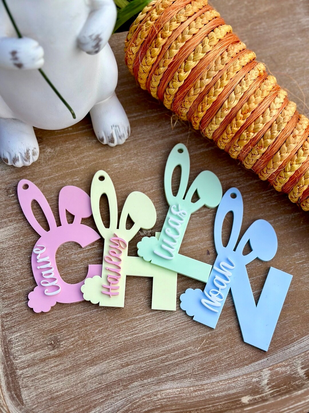 Easter Tags Easter Basket Kids Easter Personalized Name Tag Easter Name ...