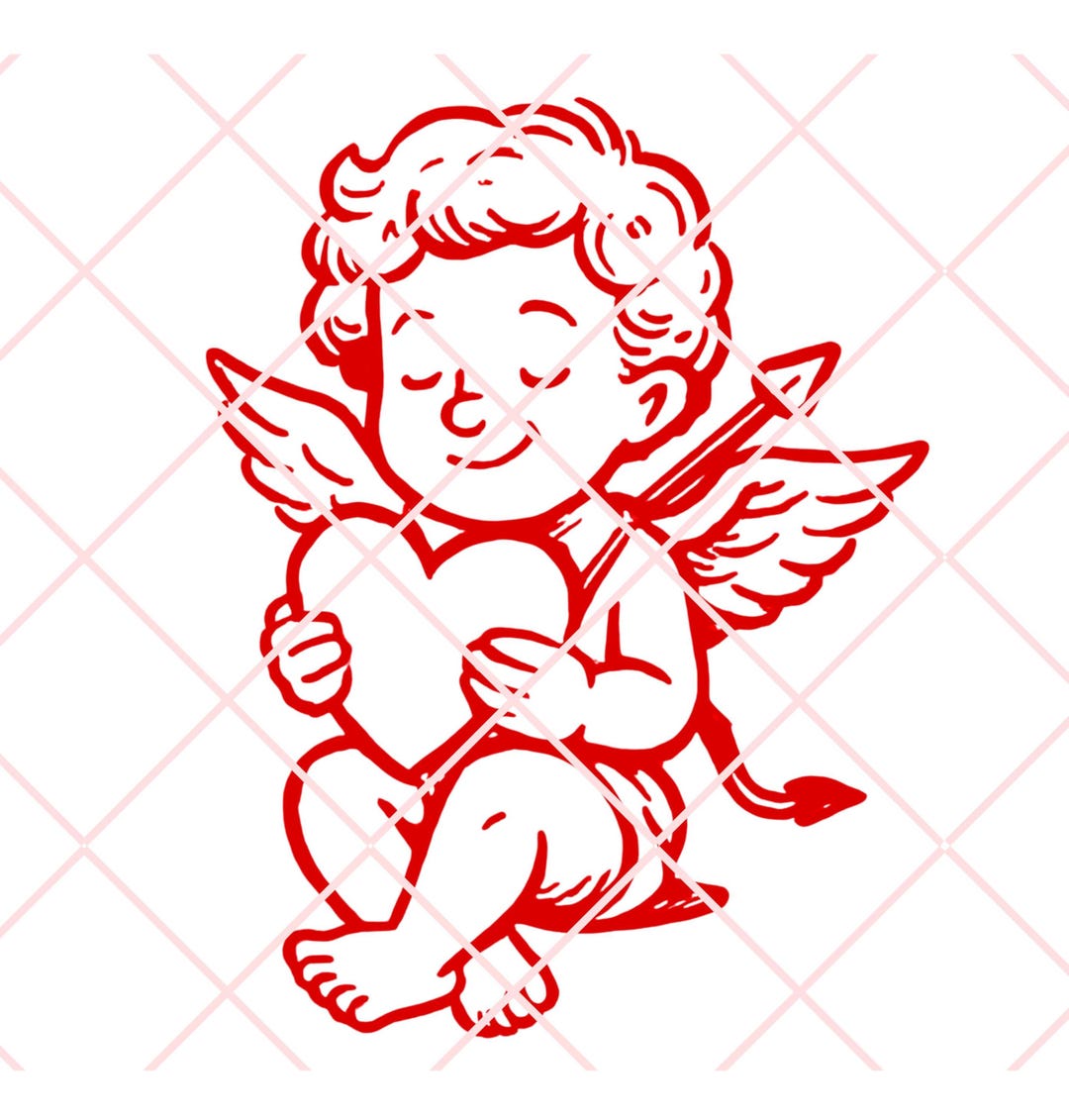 Hand Drawn Valentines Cupid Png, Cute Retro Valentines Cupid, Preppy ...