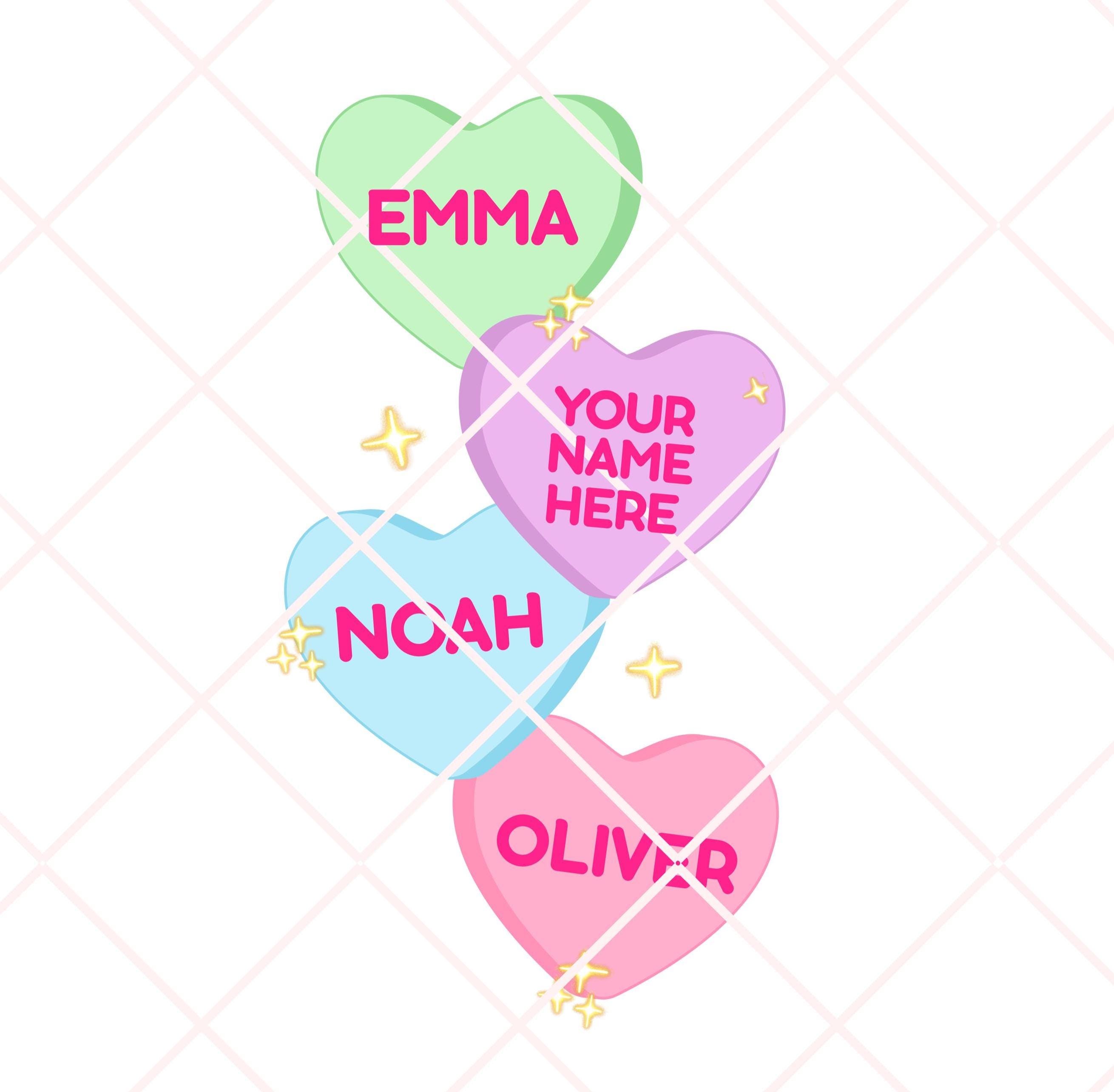 Custom Heart Candy Png, Valentines Heart Png, Preppy Valentines Day Png ...
