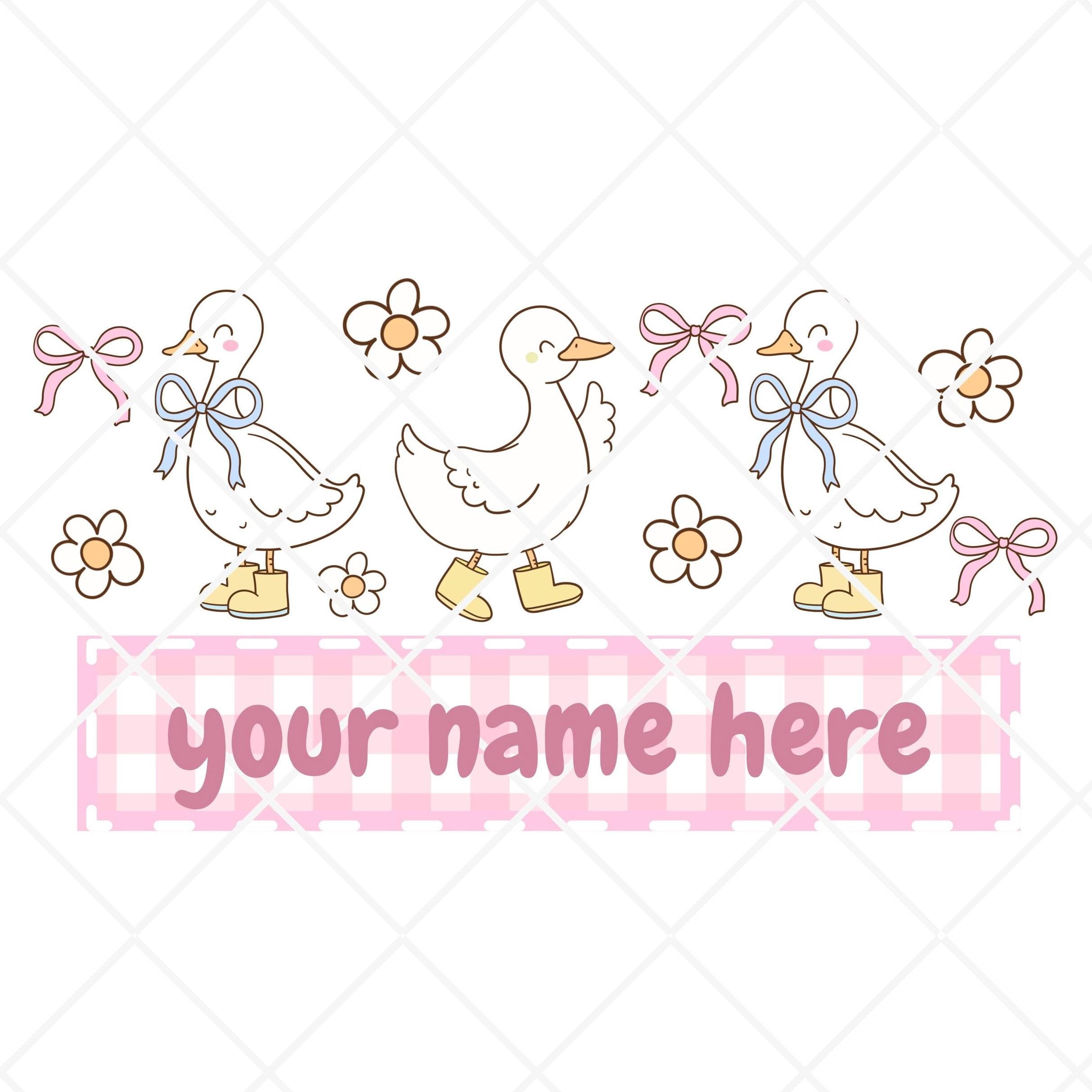 Goose Bow Name Plate, Goose Coquette Png,toddler Name Tag,girls Summer ...