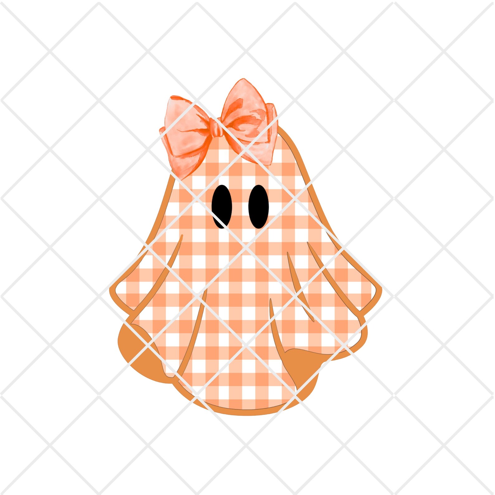 Preppy Fall Png, Ghost Png, Gingham Ghost, Floral Fall Png, Autumn ...