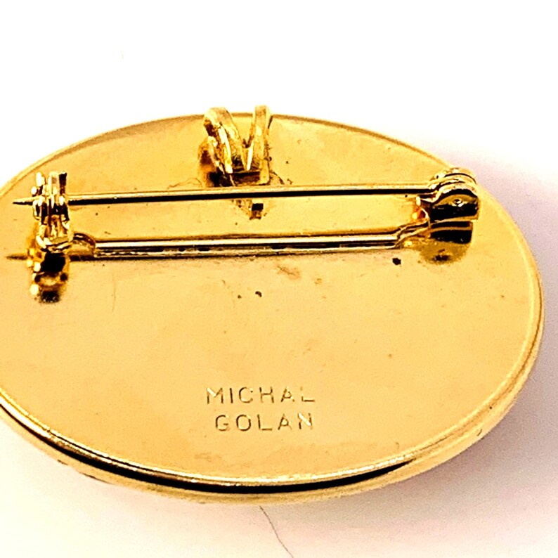MICHAL GOLAN Brooch Silver Gold Natural Stones Handmade - Etsy