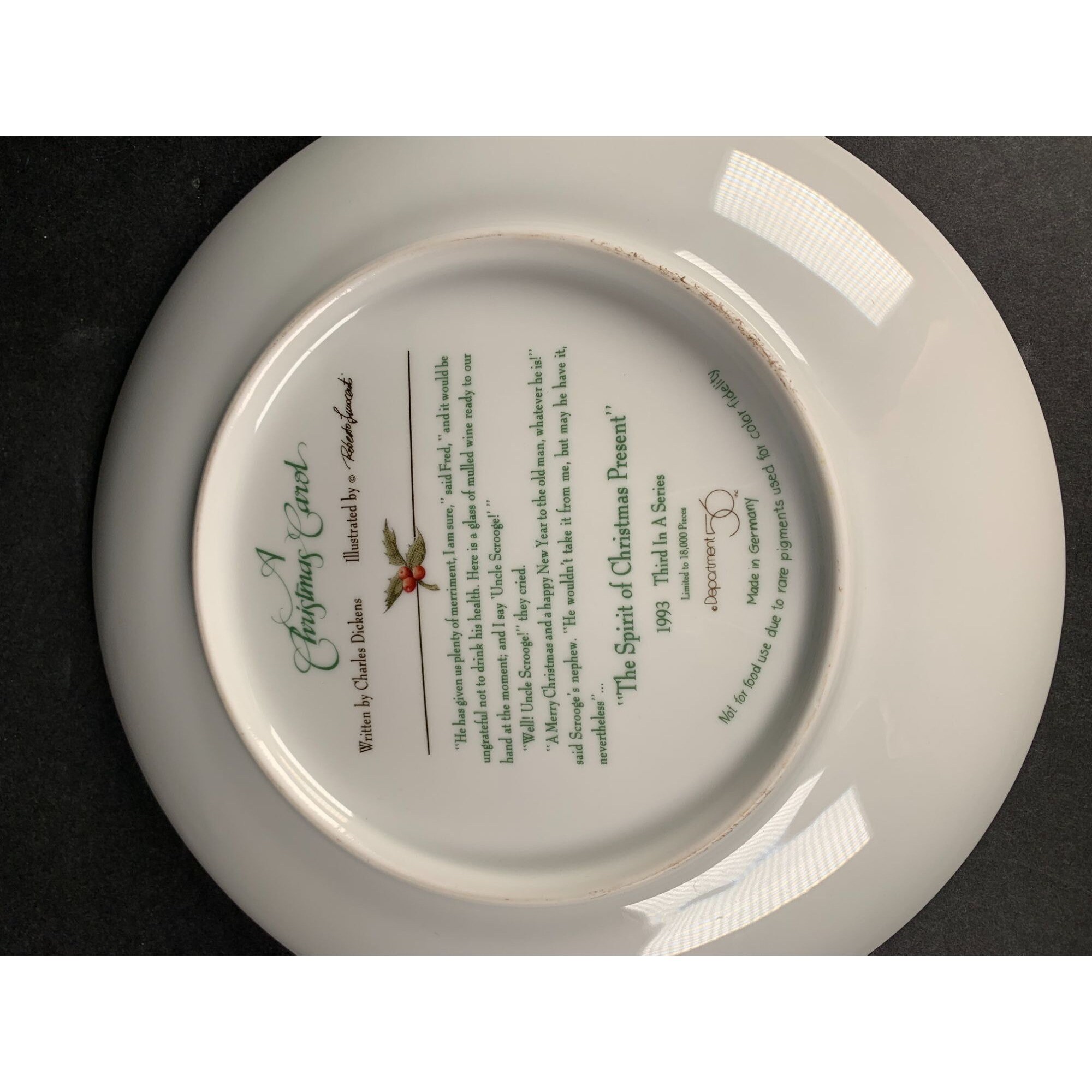 Department 56 A Christmas Carol Plate "the Spirit of Christmas Present ...