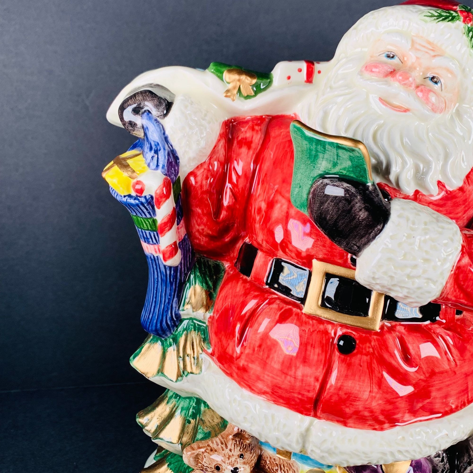 Fitz and Floyd Omnibus Santa Toys Trees Pitcher - Etsy