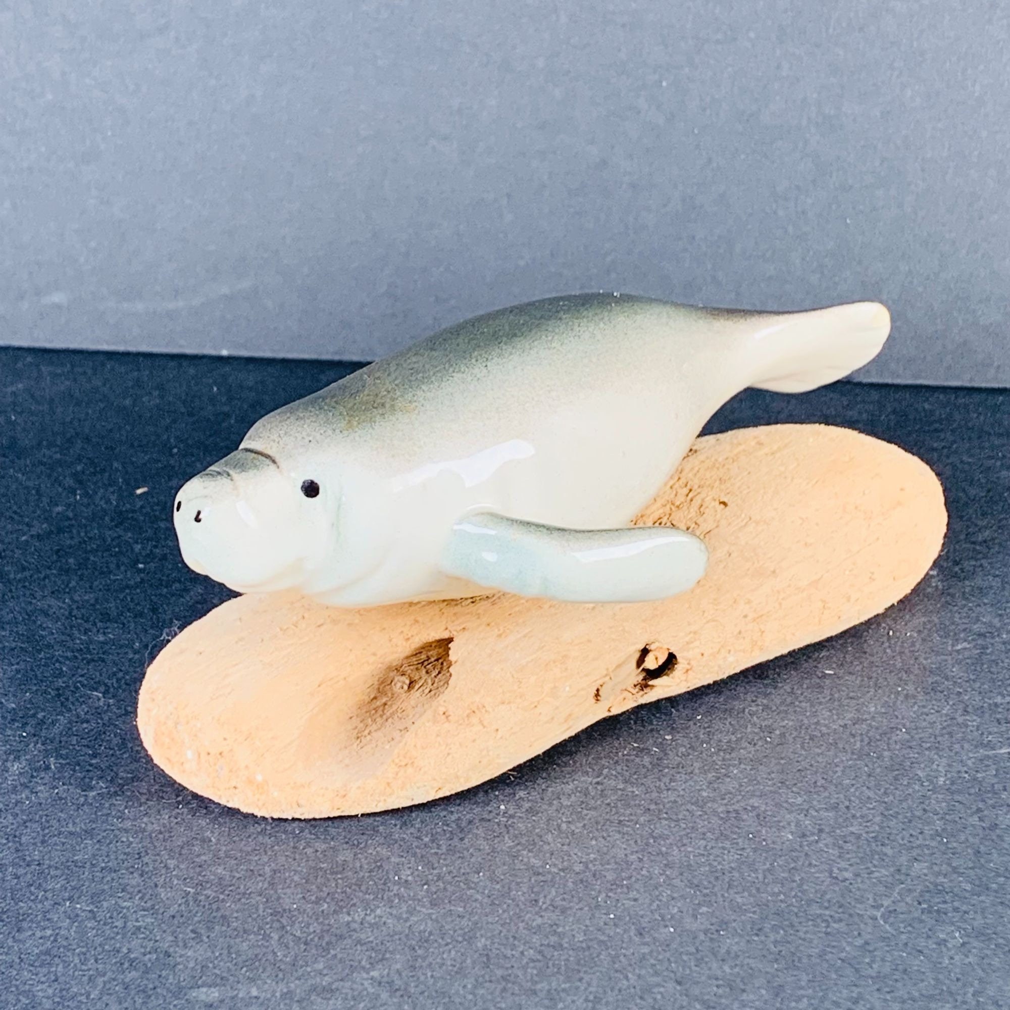 Ceramic Manatee on Driftwood Art Decor Sea Ocean Animals - Etsy