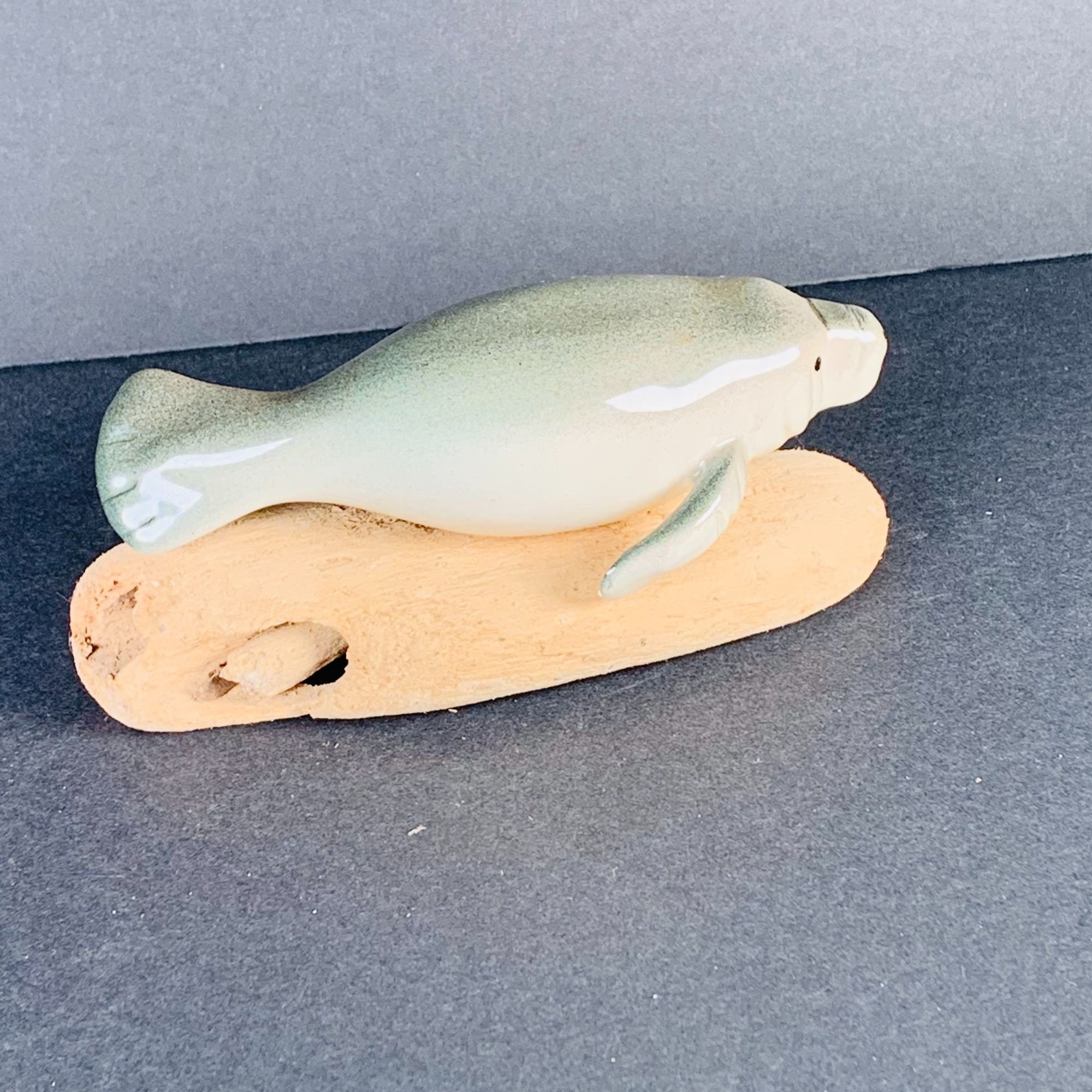 Ceramic Manatee on Driftwood Art Decor Sea Ocean Animals - Etsy