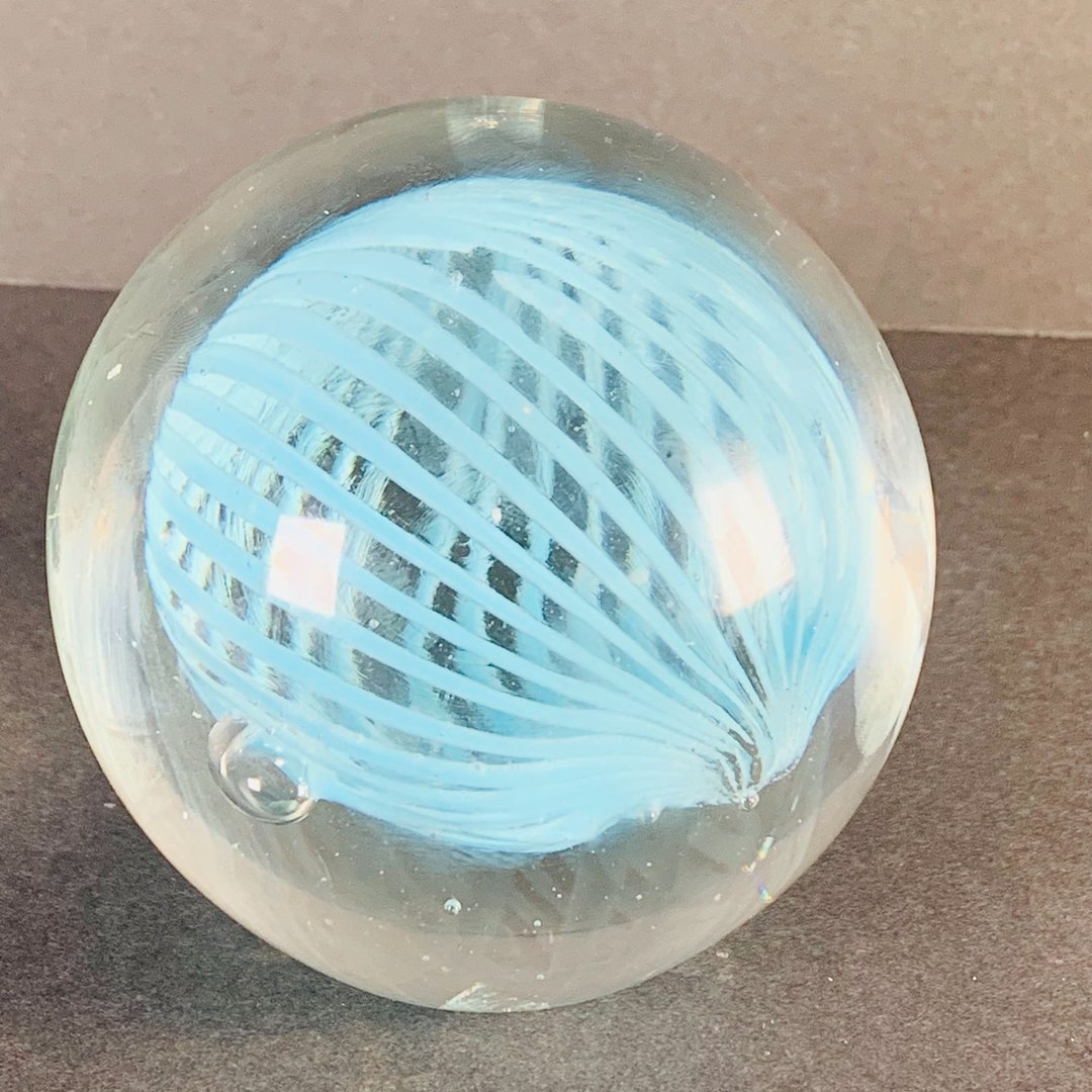 Glass Paperweight Large Size Swirl Design Beautiful - Etsy