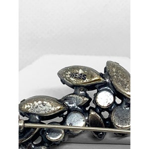 WEISS Vintage Rhinestone Wreath Brooch - Etsy