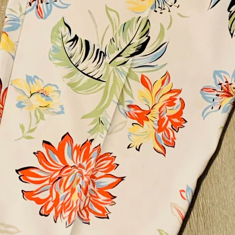 TEHAMA NANCY HALEY Women's 14 Capri Pants Floral Print Like New - Etsy