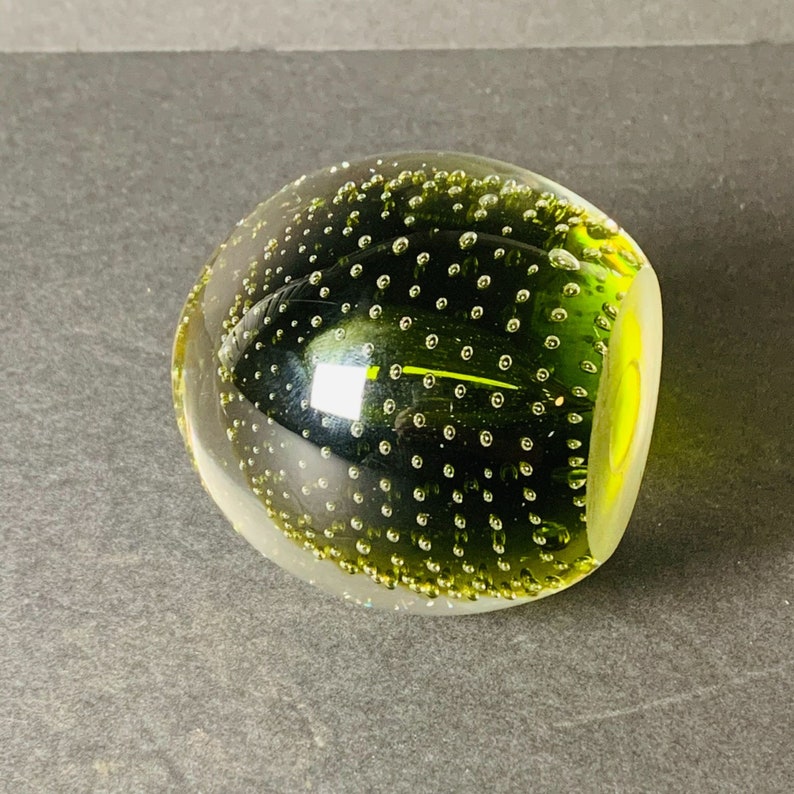 Green Controlled Bubbles Glass Paperweight - Etsy