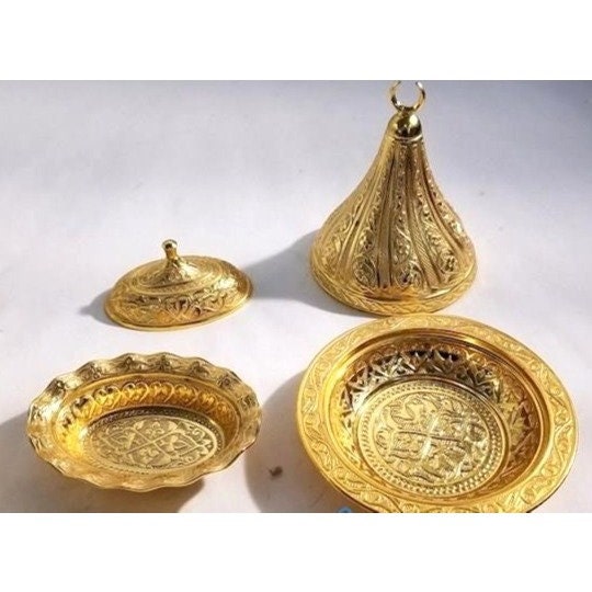 SENA Turkish Gold Tone Tea Set With Tray - Etsy