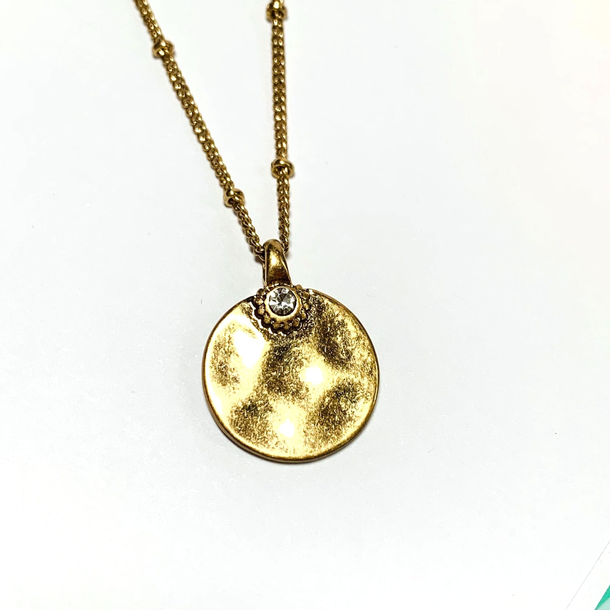 Three Strand Multi Level Gold Tone Necklace Shell Pearl Crystal 1006 - Etsy