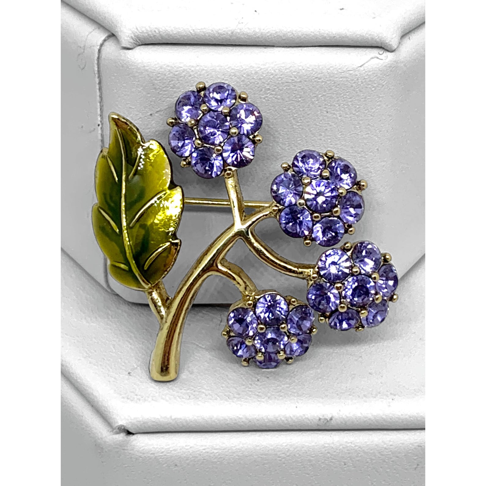 MONET 1960s Purple Rhinestones Flowers Brooch Pin - Etsy