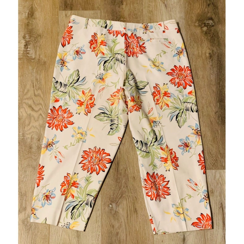 TEHAMA NANCY HALEY Women's 14 Capri Pants Floral Print Like New - Etsy