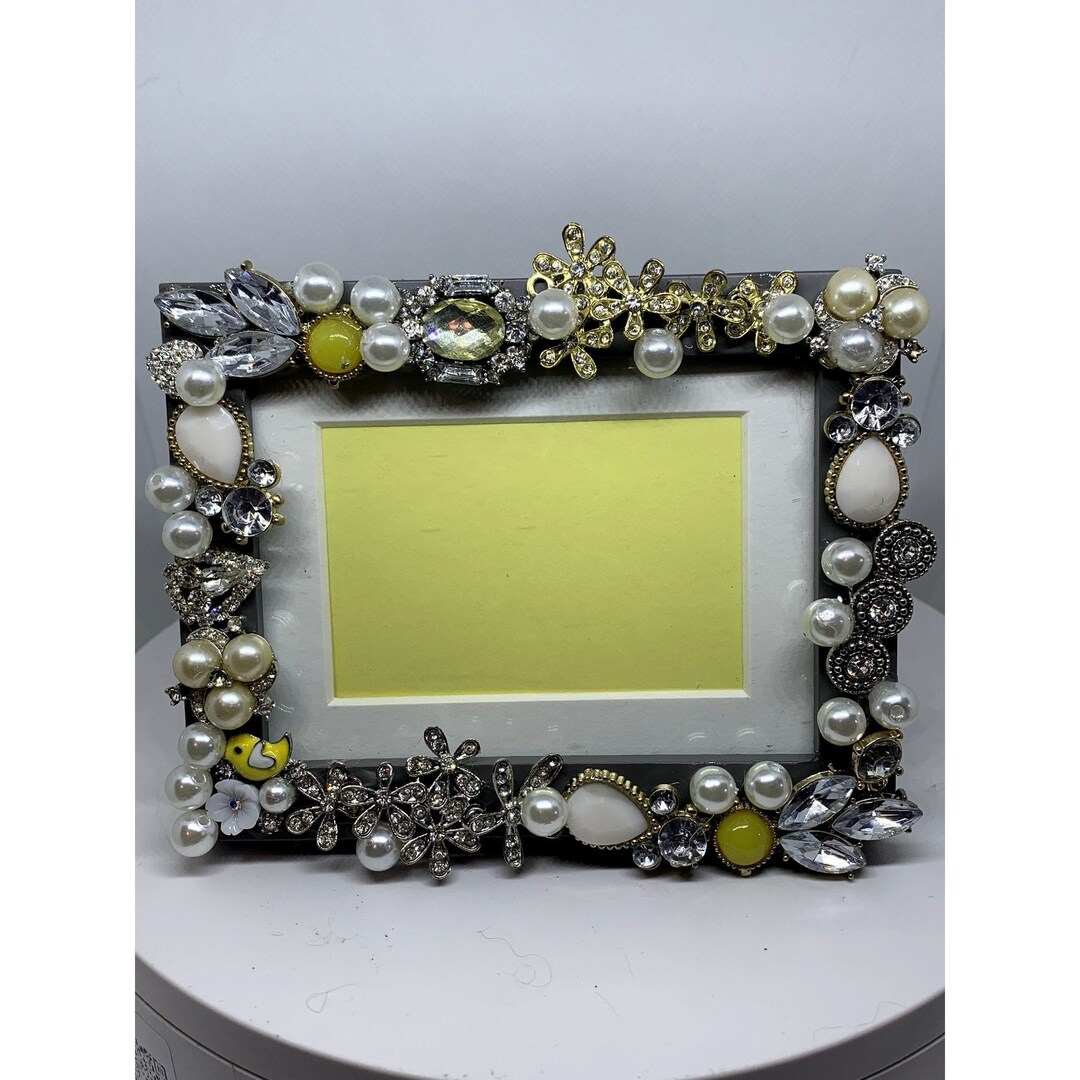 Repurposed Jewelry Embellished Photo Frame - Etsy