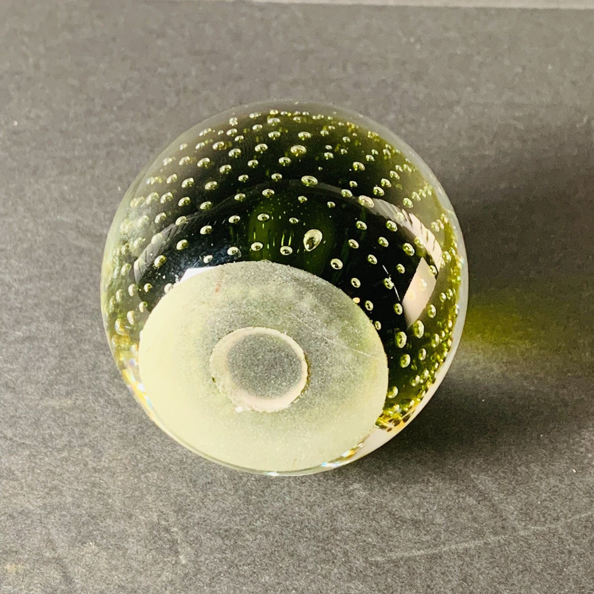 Green Controlled Bubbles Glass Paperweight - Etsy