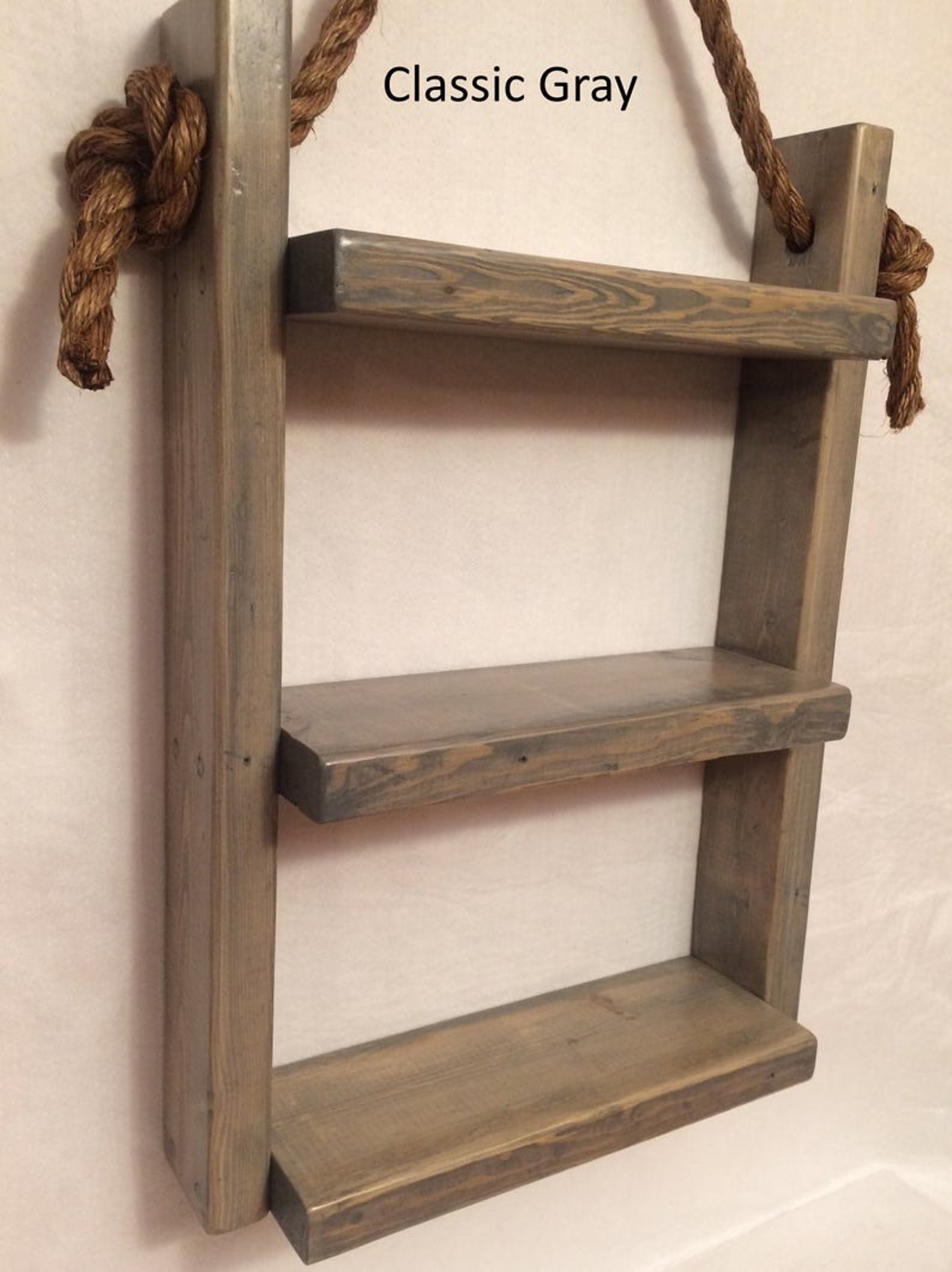 Rope Hanging Shelf Wooden Ladder Shelf Storage Shelf | Etsy