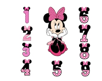 Minnie Mouse Numbers - Etsy