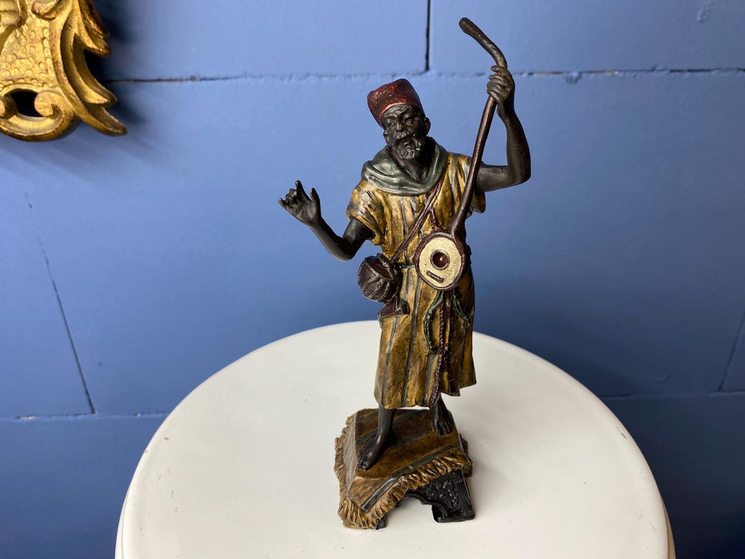 Bronze Sculpture of an Arab Banjo Player, Viennese Style After Franz ...
