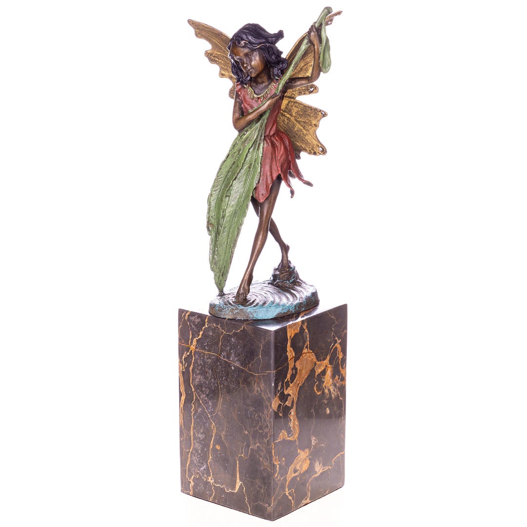 Colored Bronze Sculpture Elf on Marble Base After Milo - Etsy