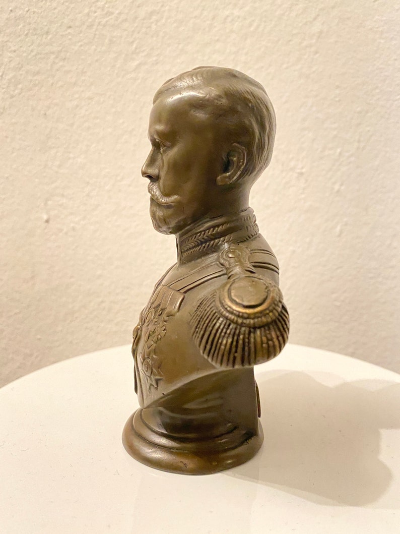 Vintage Bronze Bust of Tsar Nicholas II, Portrait, Signed Bronze Figure ...