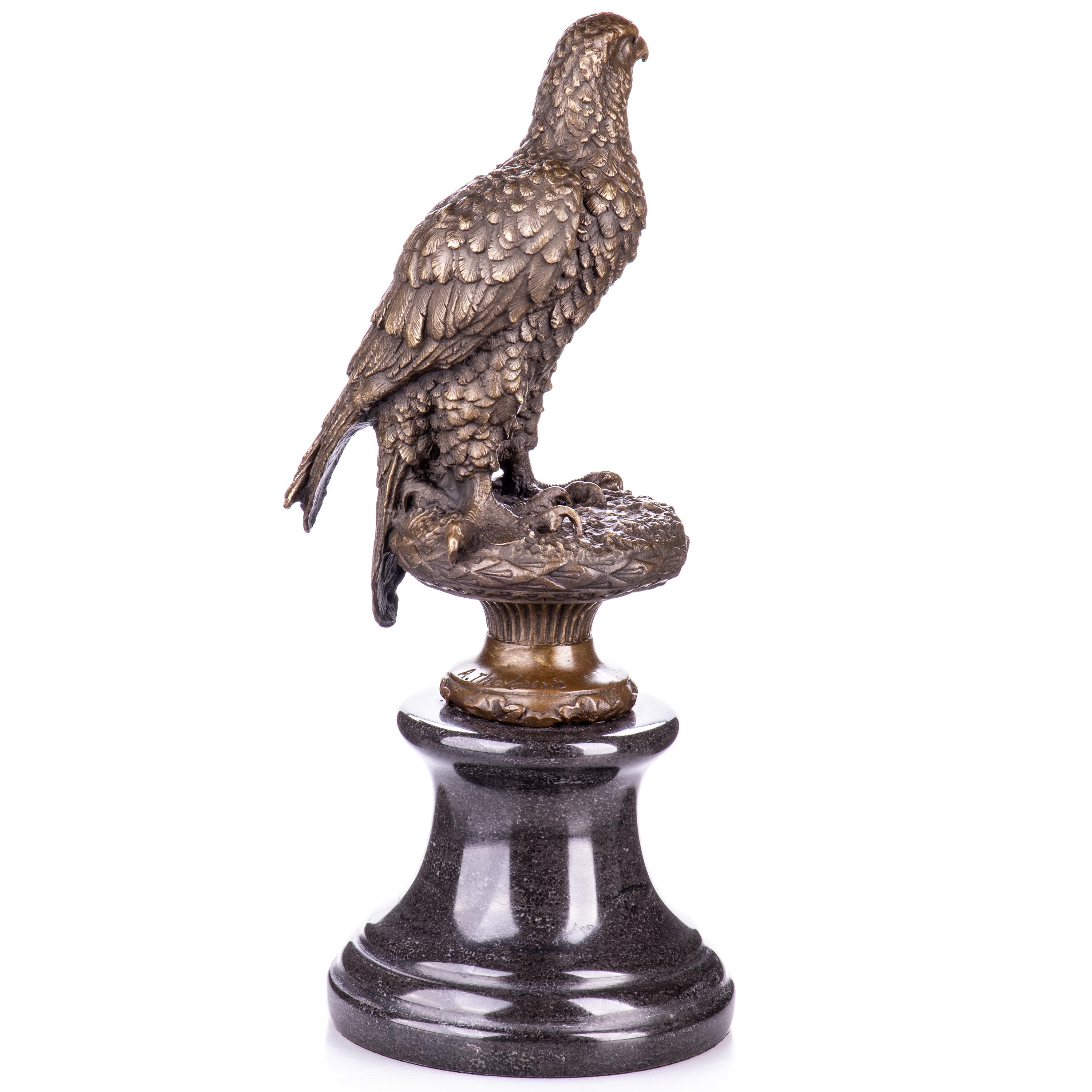 Vintage Bronze Sculpture Eagle on Black Marble Base After Archibald ...