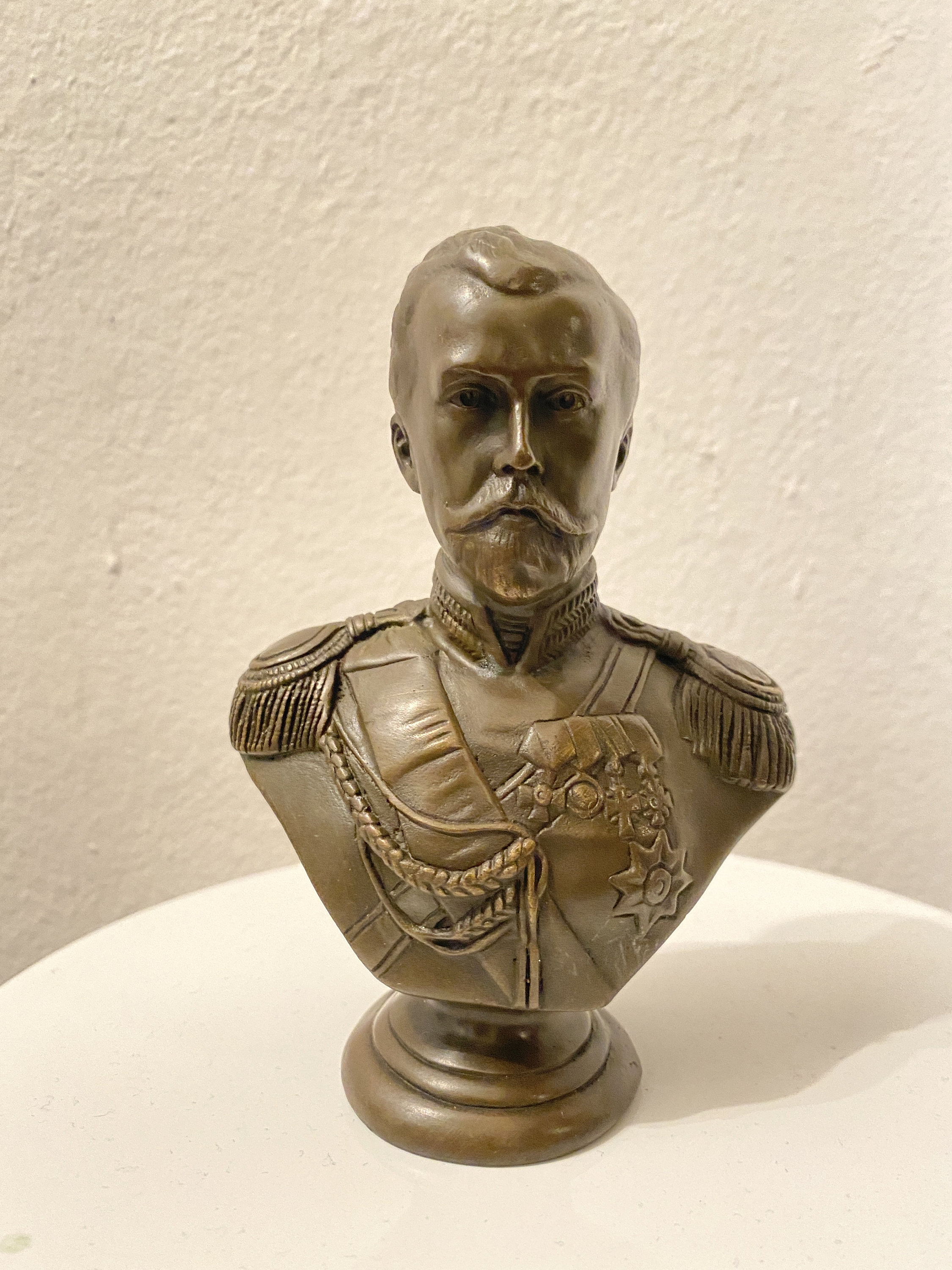 Vintage Bronze Bust of Tsar Nicholas II, Portrait, Signed Bronze Figure ...