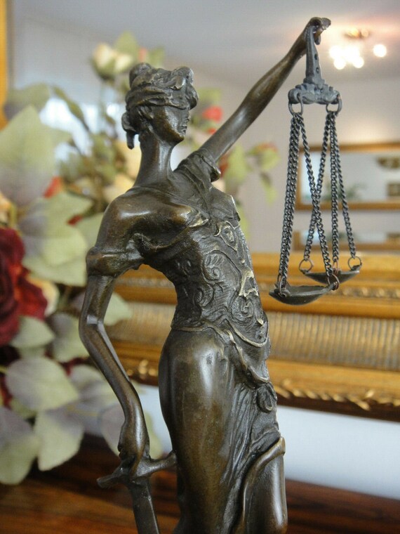 Bronze Marble Justitia Statue Goddess Antique Justizia - Etsy