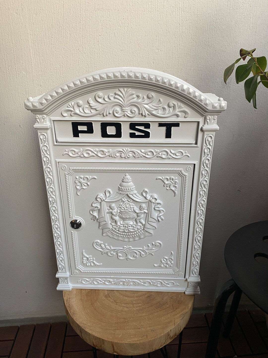 Vintage Mailbox- White -wall Mailbox -country House Style Postbox ...