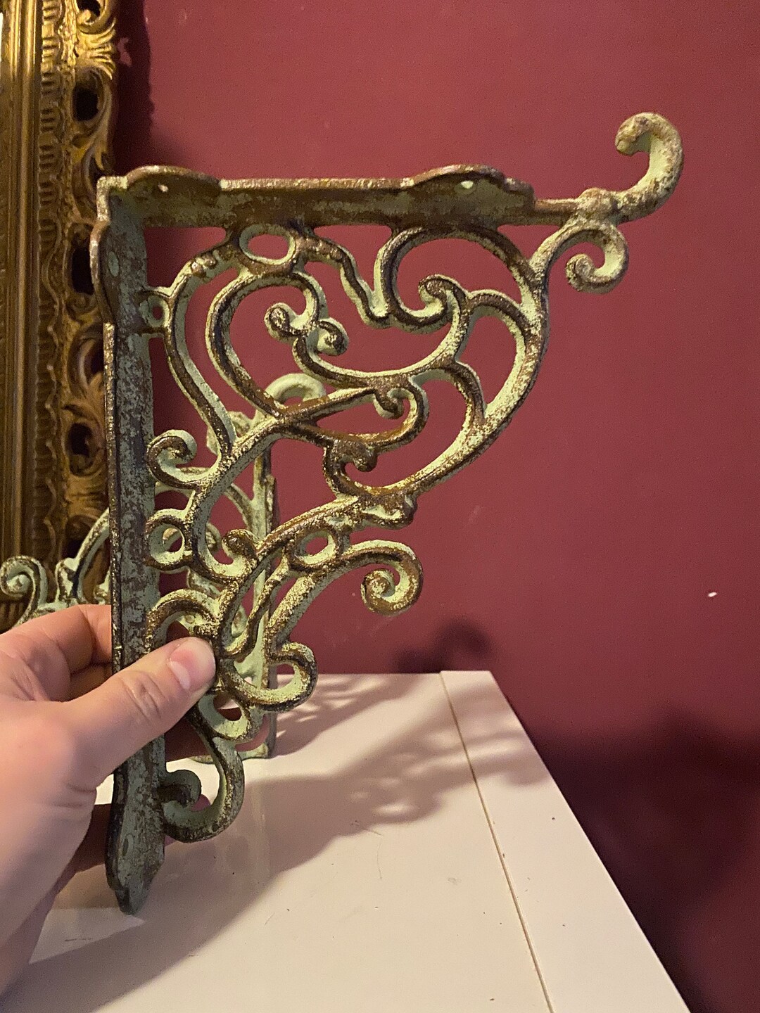 Vintage Shelf Supports 2pcs. Cast Iron Colored SET! - Etsy