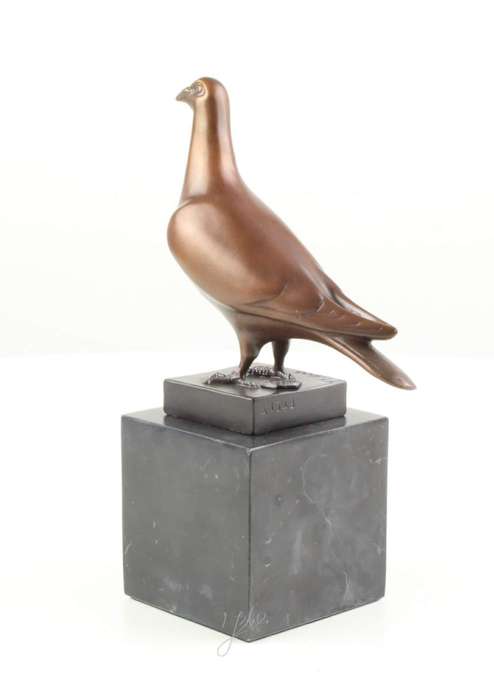 Bronze Dove Sculpture Statue Figure Bird Deco Art - Etsy