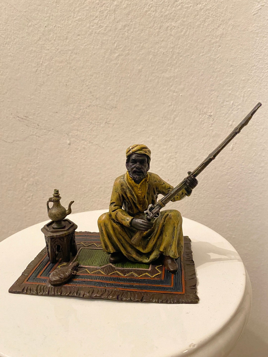 Vintage Bronze Figure Viennese Style Arab Hunter on a Carpet - Etsy