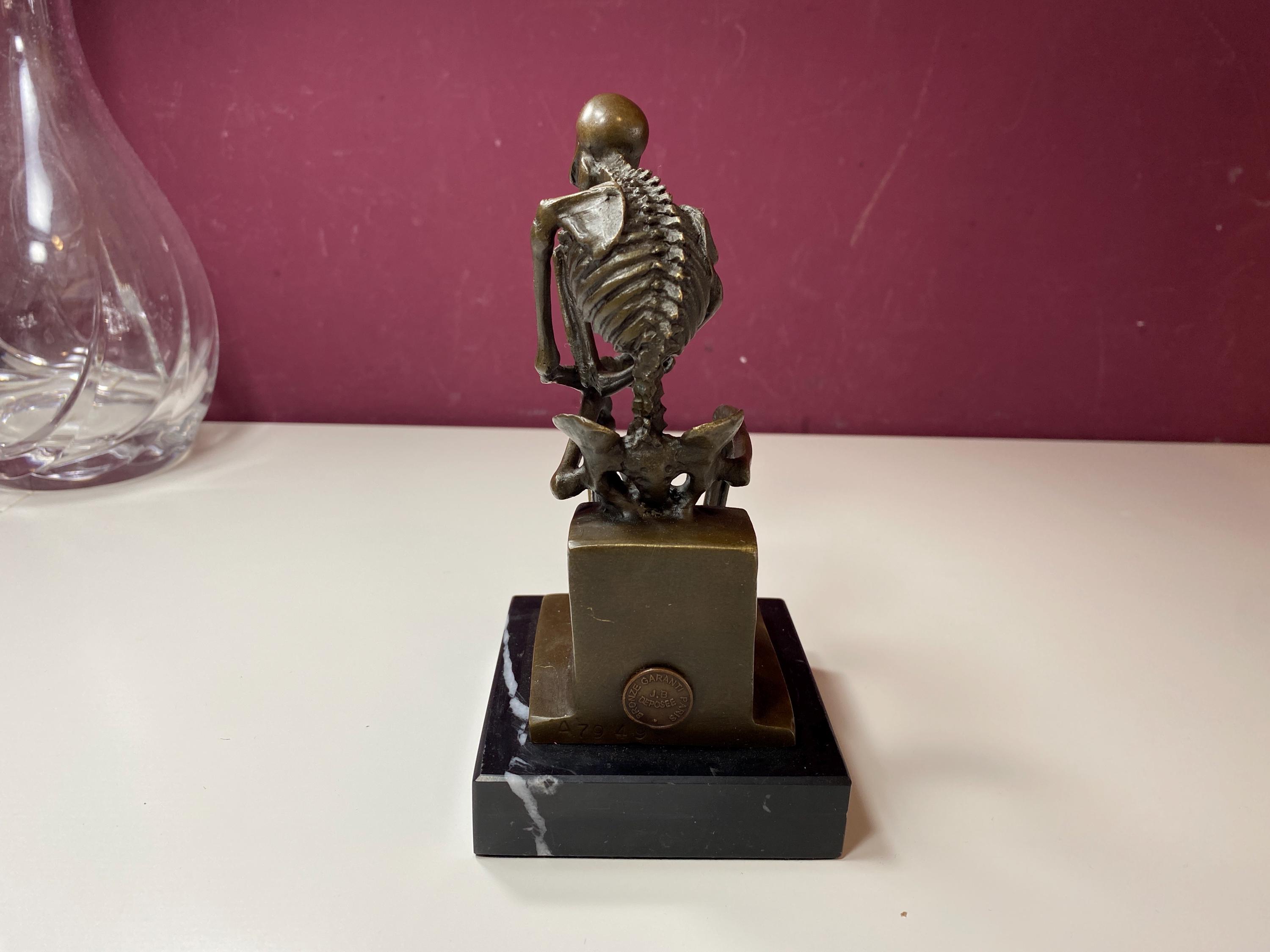 Vintage Figurine Bronze Sculpture Skeleton Thinker Man, Rodin - Etsy