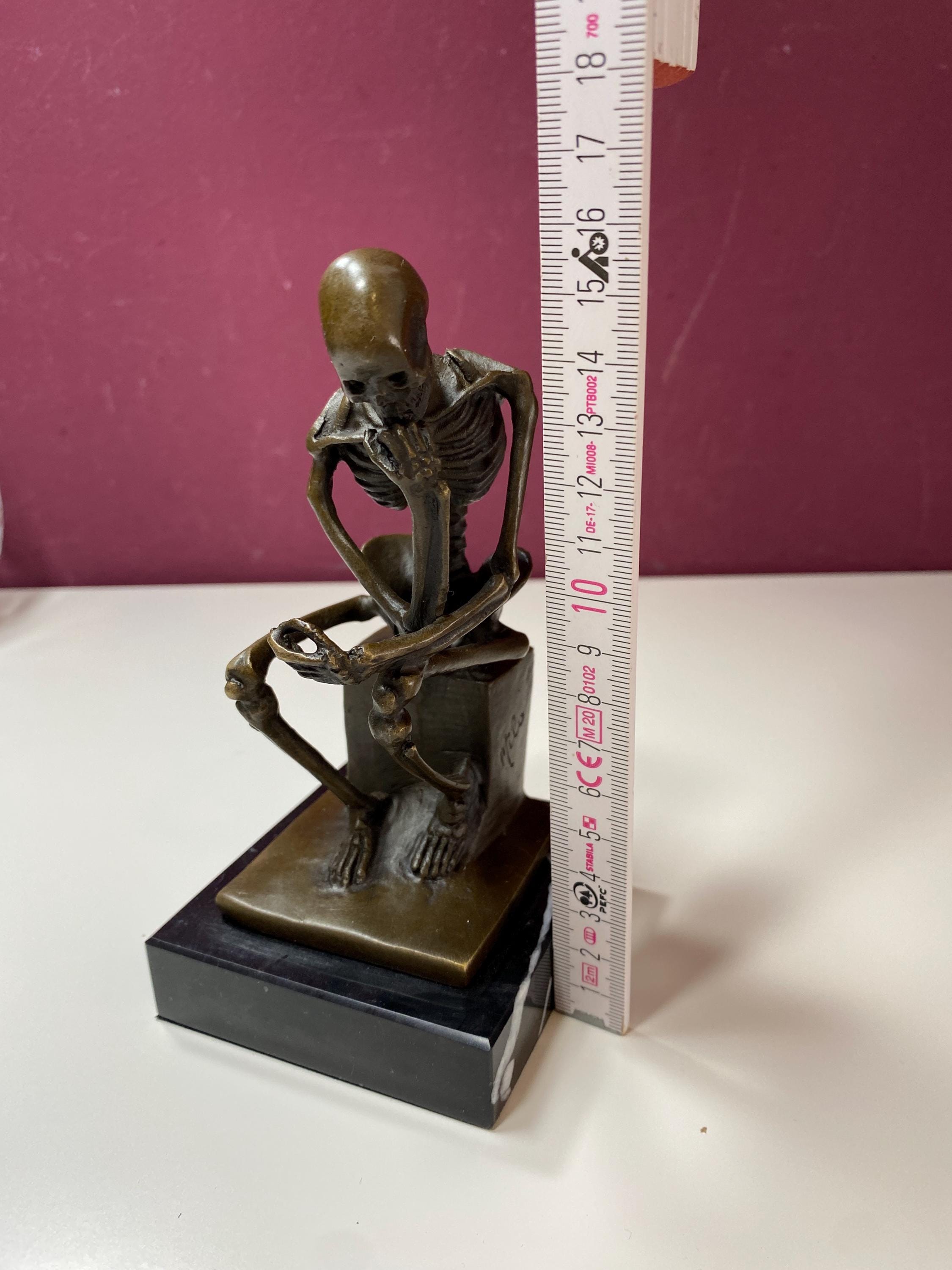 Vintage Figurine Bronze Sculpture Skeleton Thinker Man, Rodin - Etsy