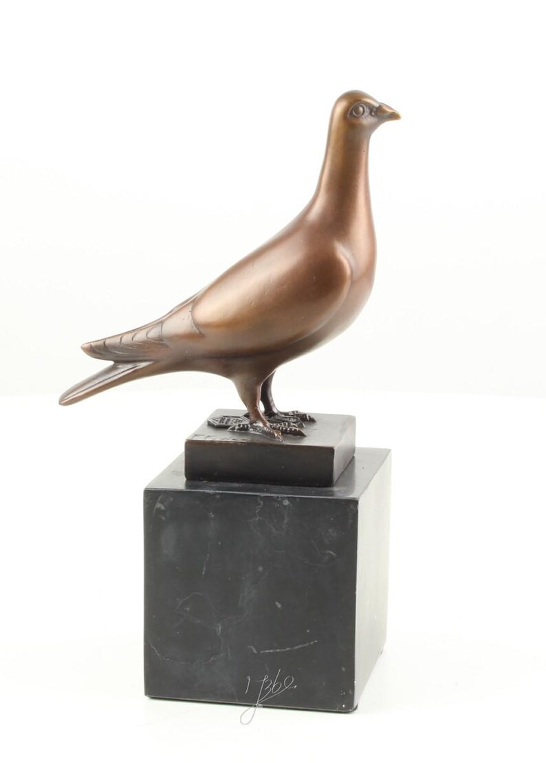 Bronze Dove Sculpture Statue Figure Bird Deco Art - Etsy