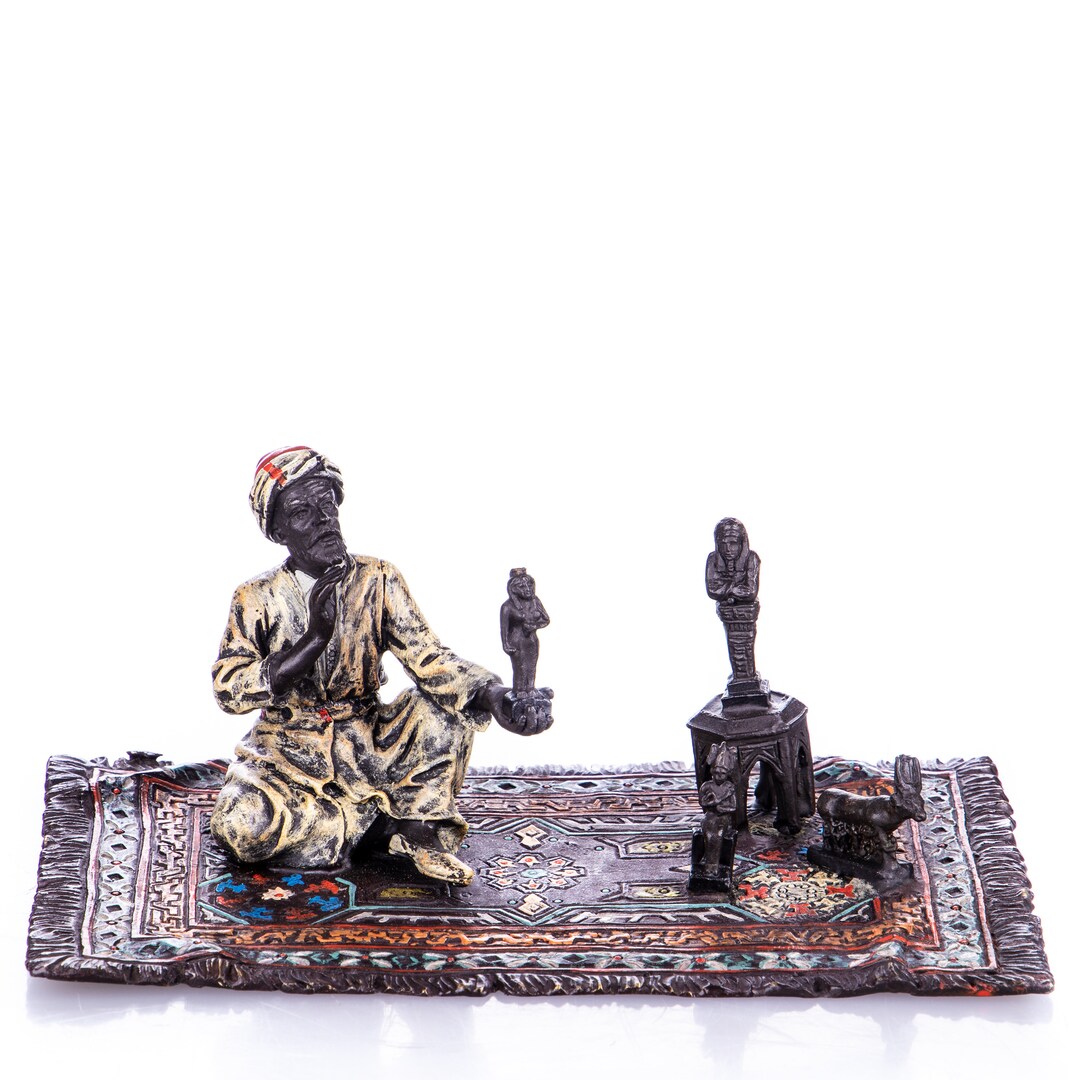 Vintage Bronze Figure, Viennese Style, "arab Merchant on Carpet ...