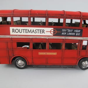 Vintage Tin Toy Historical Bus Red Handmade Antique Iron - Etsy