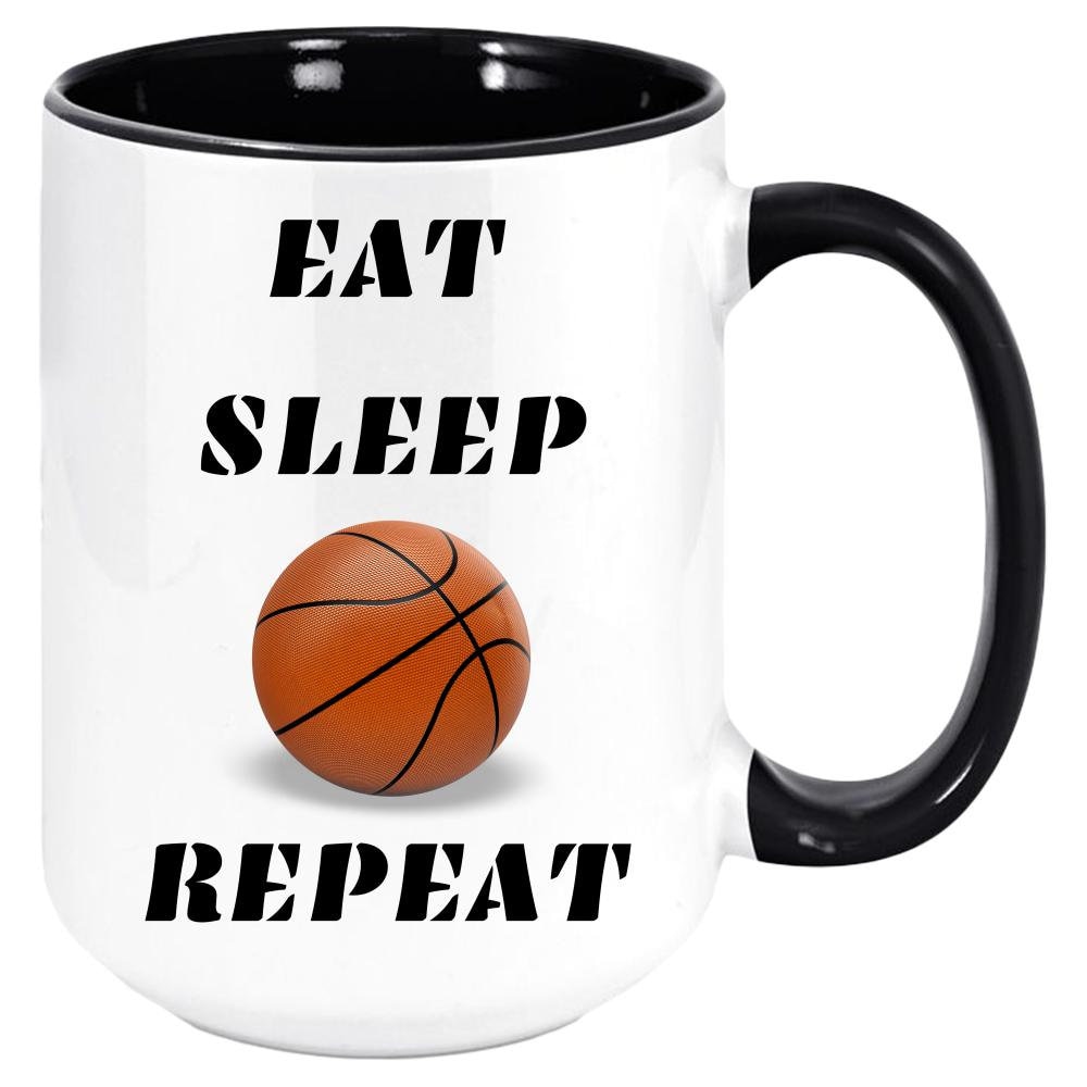 Coffee Mug - Eat Sleep Basketball Repeat Mug - Basketball Lovers Gift ...