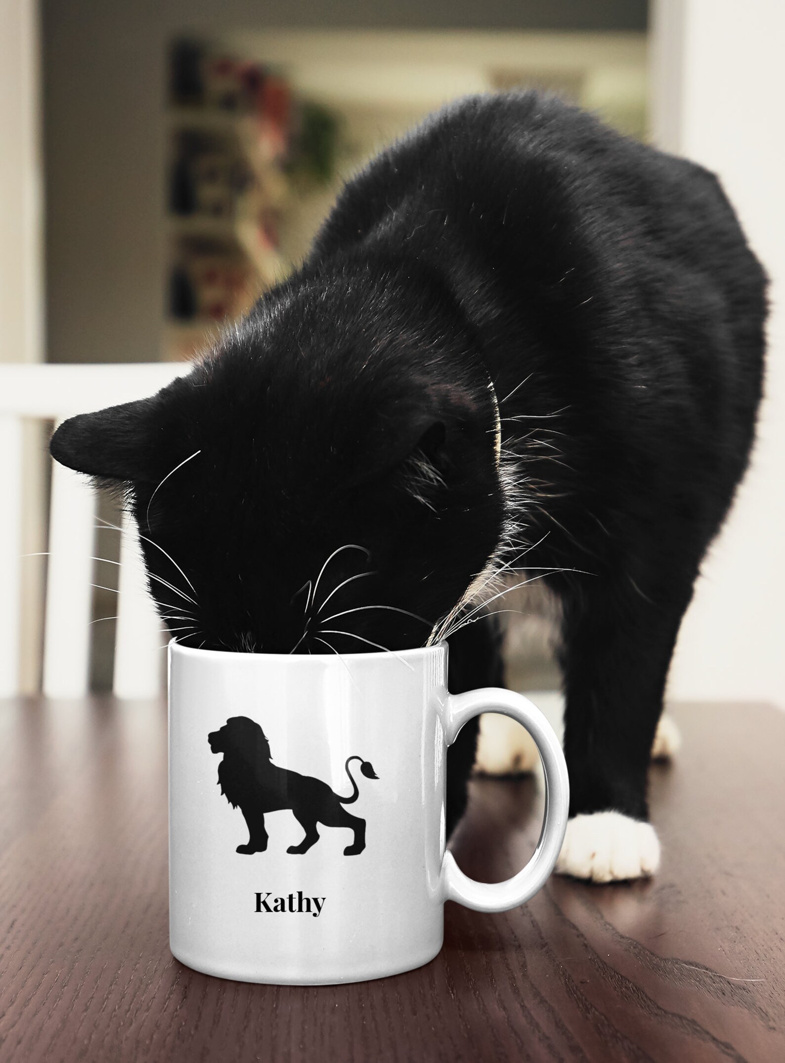 ANIMAL COFFEE CUP - Lion Coffee Mug - Custom Name Mug Animal Lover Gift ...