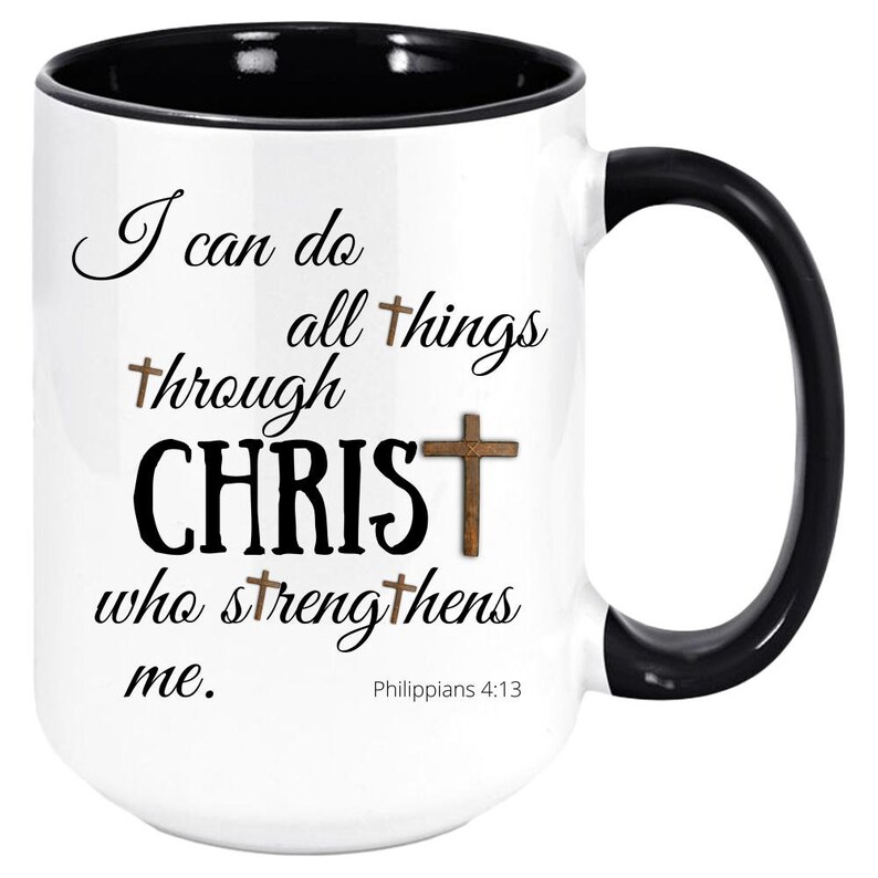 CHRIST COFFEE MUG - Religious Coffee Mug - Mug With Scripture - Cross ...