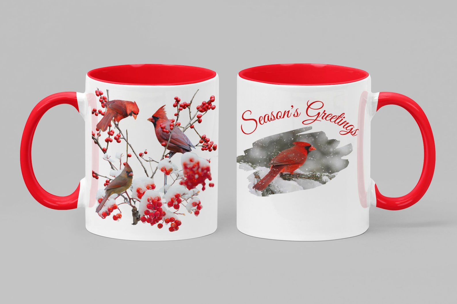 CARDINAL COFFEE MUG Christmas Tea Cup Cute Birds Mug - Etsy