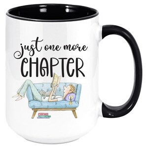 BOOK LOVER MUG - One More Chapter Mug - Bookworm Coffee Mug - Reading ...