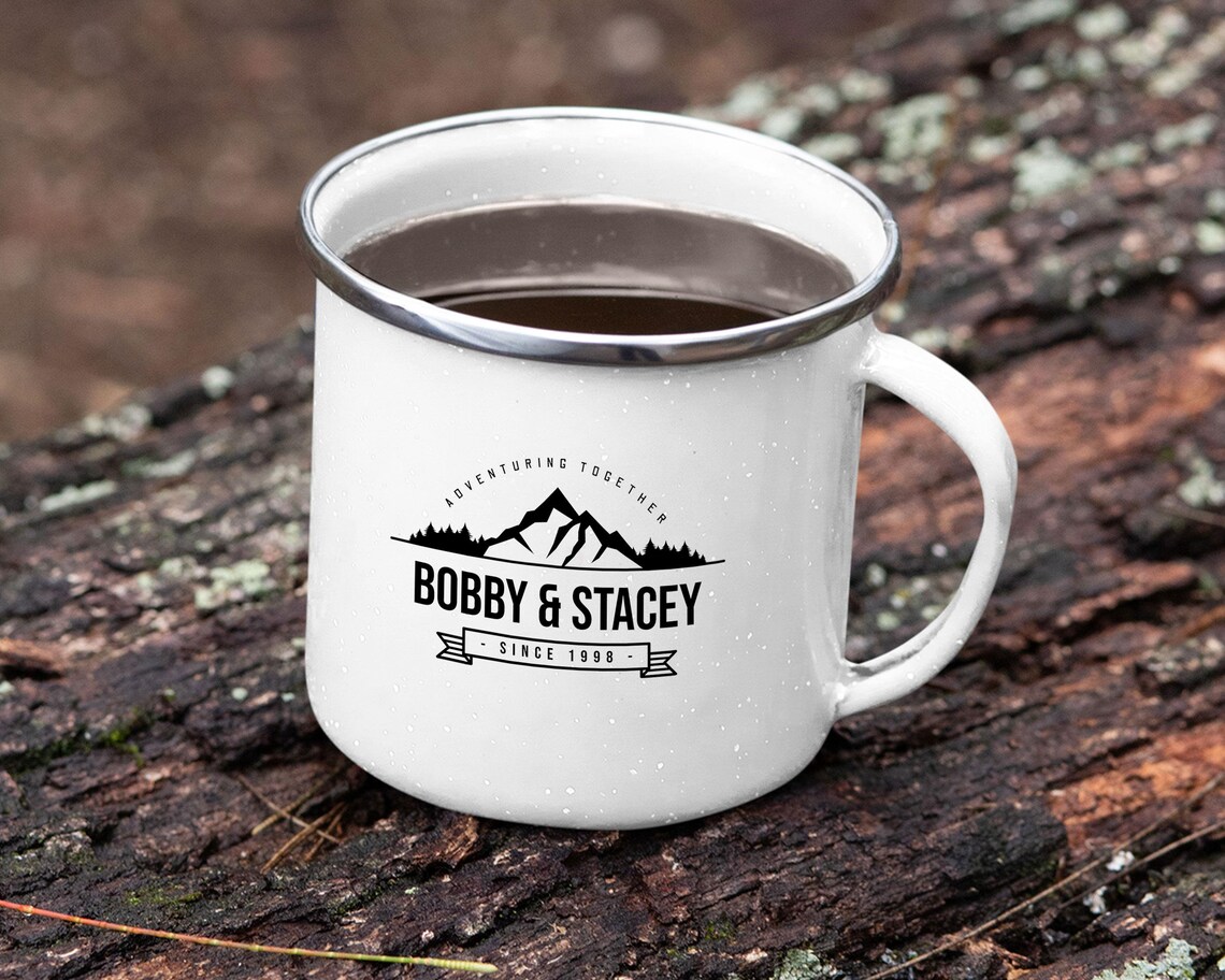 Mountain Coffee Mug | Mountain Cup | Mountain Hiking Mug | Enamel ...