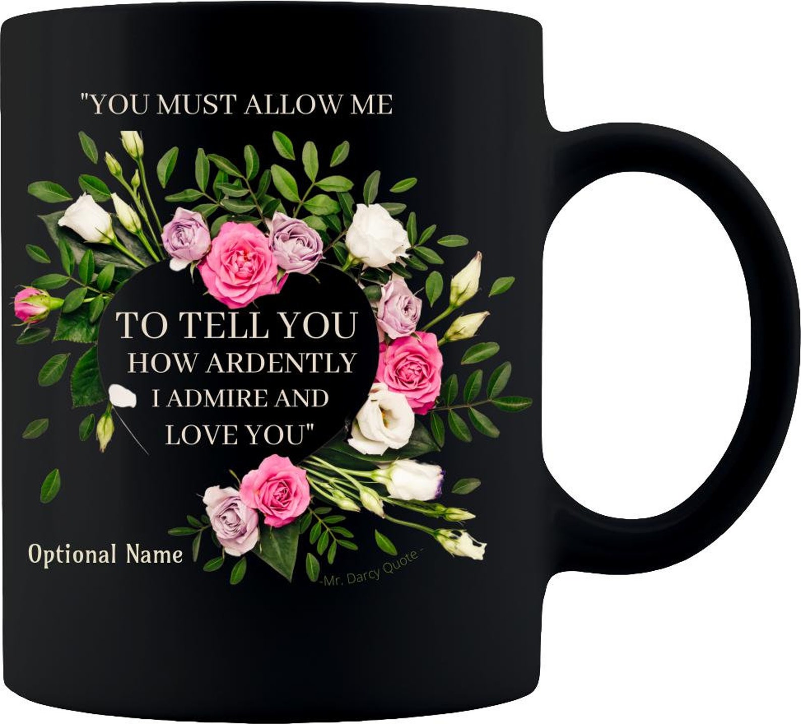 Personalized Coffee/tea Mug Custom Text Mugs Modern Black Quote Printed ...