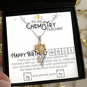 Chemistry Teacher Gift Teacher Necklace Teacher Appreciation Gift ...
