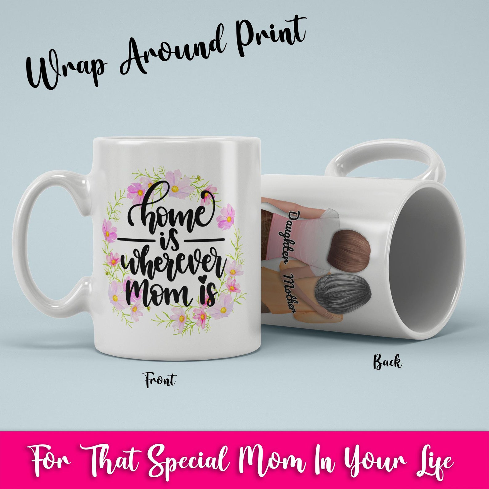 MOTHER DAUGHTER MUG - Custom Daughter Mug - Home is Wherever Mom is ...