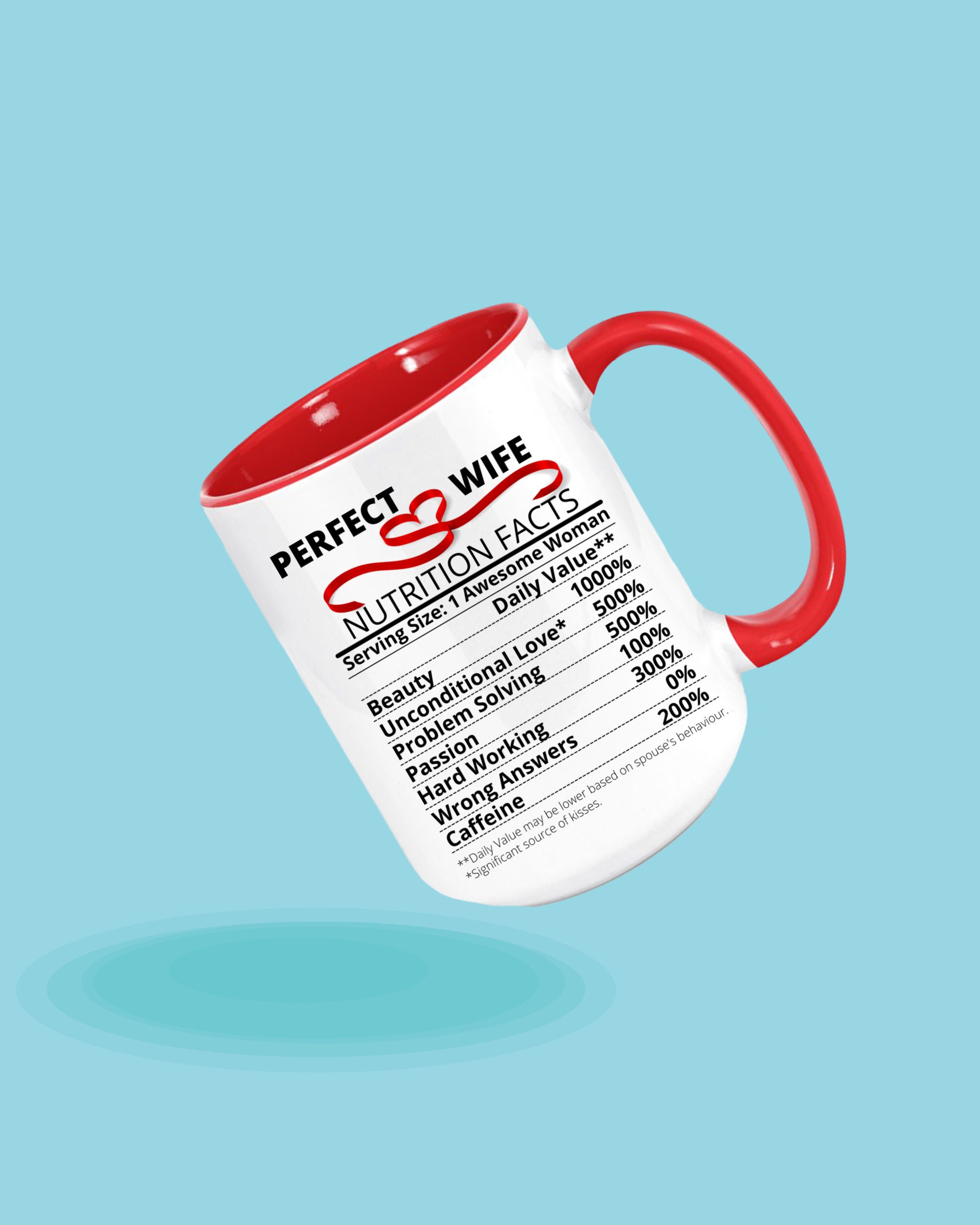 WIFE NUTRITION FACTS Mug - Funny Wife Gift - Mugs for Wife - Kitchen ...