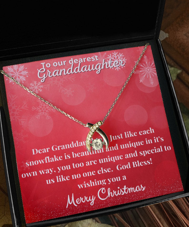 Wishbone Necklace Message Card Gift Box Graduation Gift for - Etsy