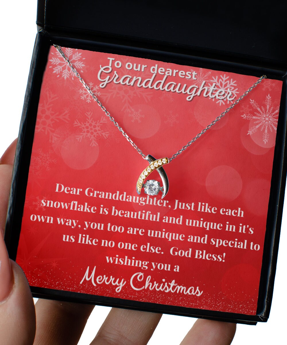 Wishbone Necklace Message Card Gift Box Graduation Gift for - Etsy